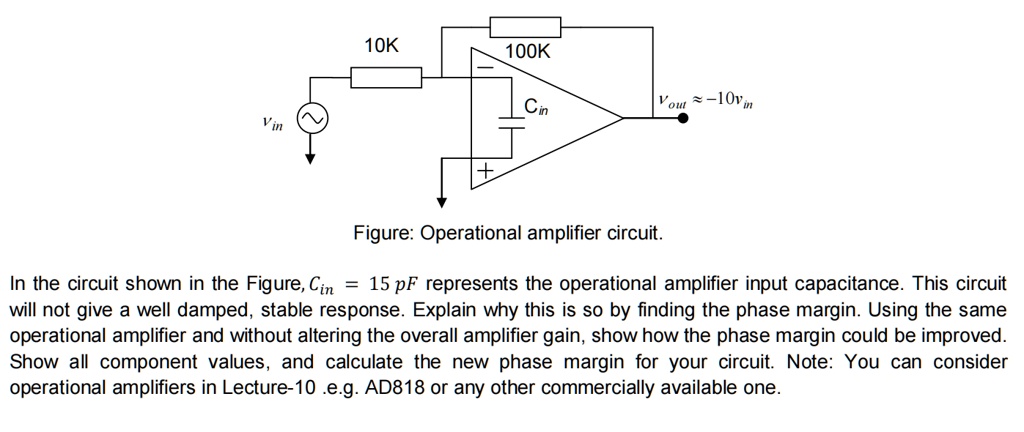 Vin 10K 100K + Cin Vout?-10v in Figure: Operational amplifier circuit. In the circuit shown in ...