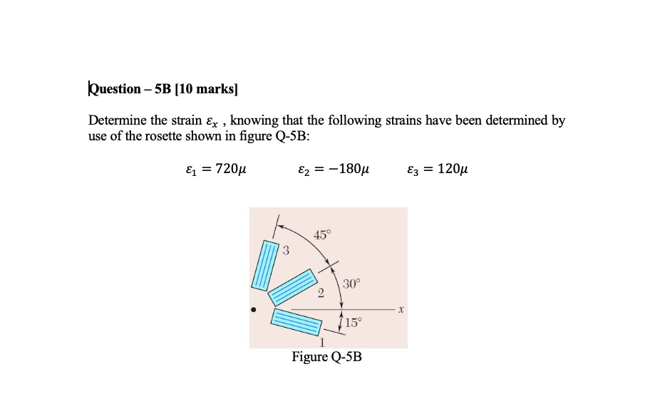 SOLVED: Question - 5B [10 marks] Determine the strain x , knowing that ...