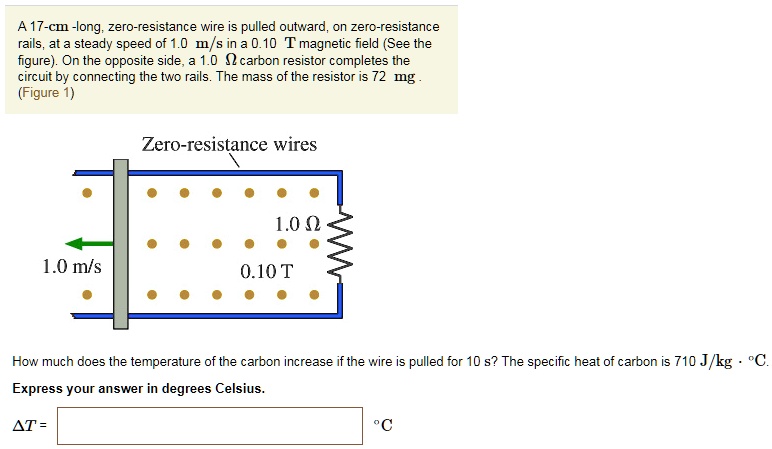a17 cm long zero resistance wire pulled outward on zero resistance ...