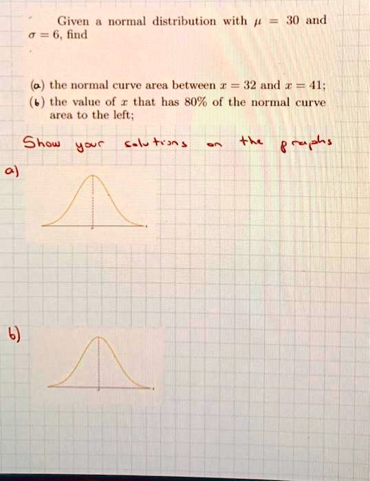 Given a normal distribution with μ = 30 and σ = 6, find (a) the normal ...