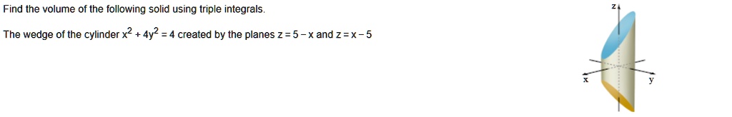 SOLVED: Find the volume of the following solid using triple integrals. The wedge of the cylinder ...