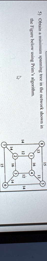 [GET ANSWER] 5 obtain a minimum spanning tree in the network shown in ...