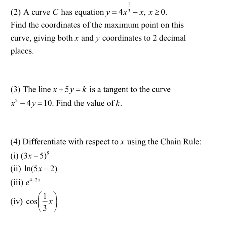 [GET ANSWER] 2 a curve c has equation y 4x xx2o find the coordinates of ...