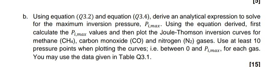 b. Using equation (Q3.2) and equation (Q3.4), derive an analytical ...