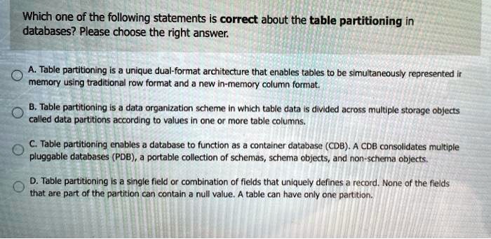Which one of the following statements is correct about the table ...