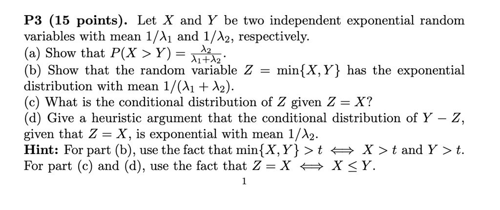 p3 15 points let x and y be two independent exponential random ...