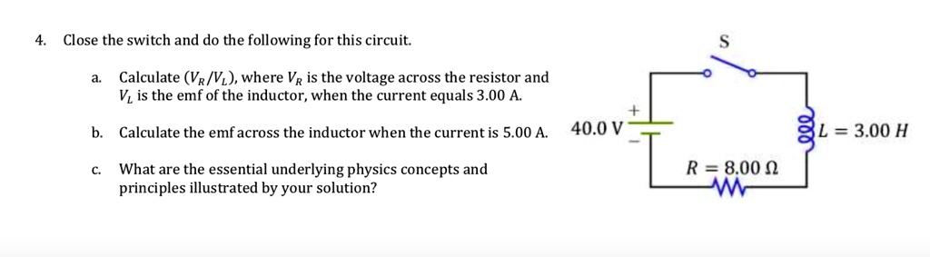 close the switch and do the following for this circuit calculate vrvz ...