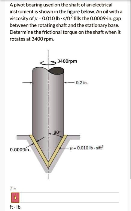 SOLVED: Texts: A pivot bearing used on the shaft of an electrical instrument is shown in the ...