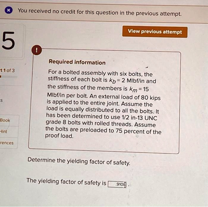 SOLVED: You received no credit for this question in the previous attempt. 5 View previous ...