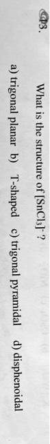 SOLVED: 43 trigonal Whal planar the 1 Tatapachfe 2 trigonal pyramidal ...