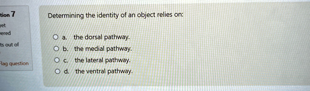 [GET ANSWER] determining the identity of an object relies on a the ...