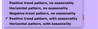 SOLVED:Positive trend pattern_ seasonality Horizontal pattern ...