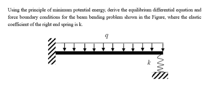 Using the principle of minimum potential energy, derive the equilibrium differential equation ...