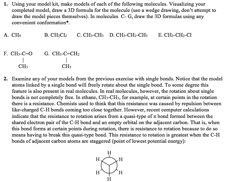 SOLVED: Using your model kit; make models of cach of the following ...