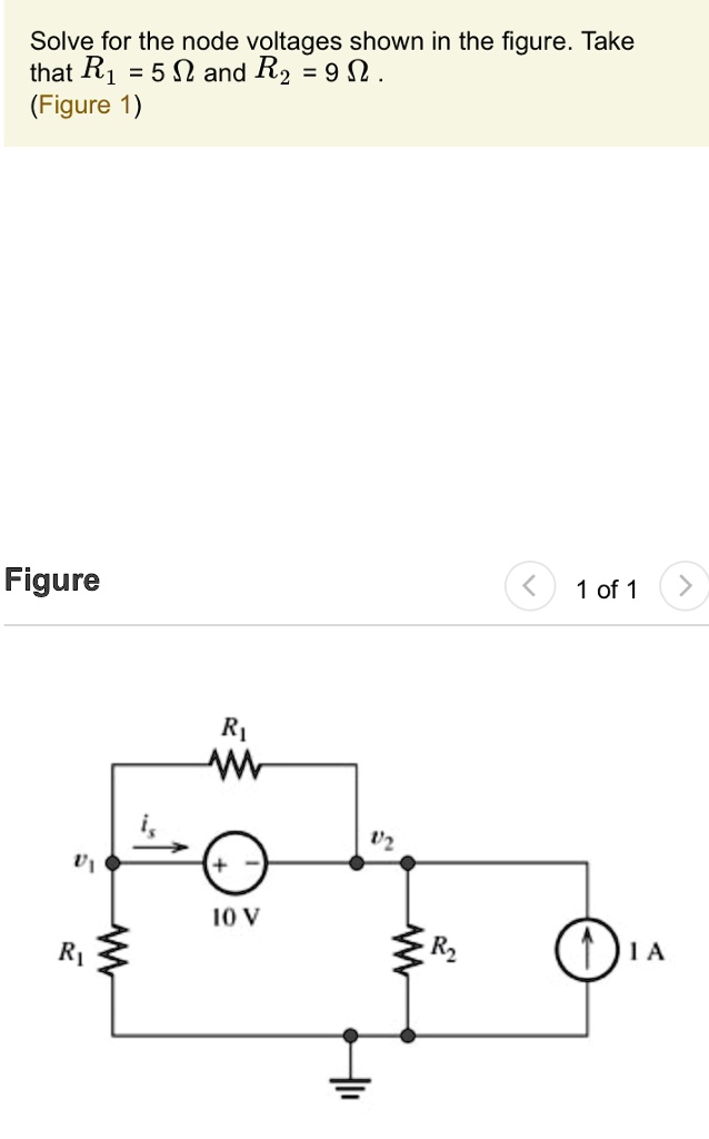 Solved Solve For The Node Voltages Shown In The Figure Take That R1 5 Ω And R2 9 Ω 1 3604
