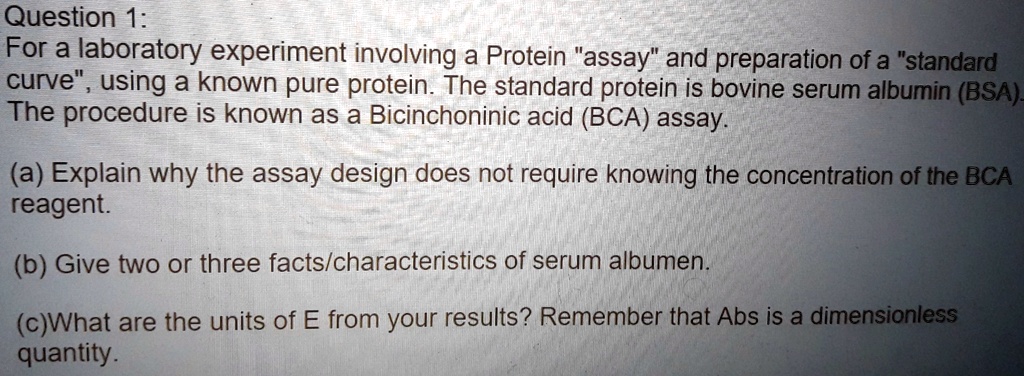 SOLVED: An assignment on nutrition Question 1: For a laboratory ...