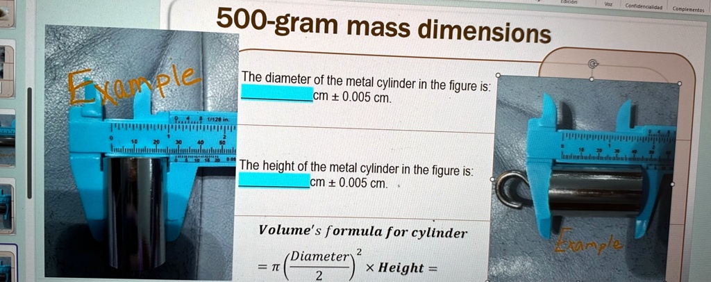500-gram mass dimensions The diameter of the metal cylinder in the ...