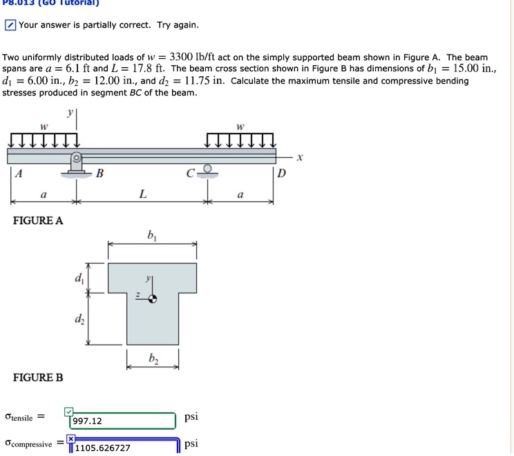 SOLVED: Two uniformly distributed loads of w=3300 lb/ft act on the ...