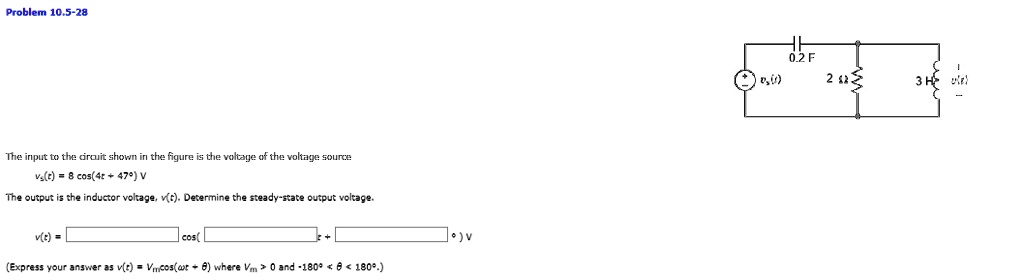 SOLVED: Problem 10.5-28 v( 2 3H (a The input to the circuit shown in the figure is the voltage ...