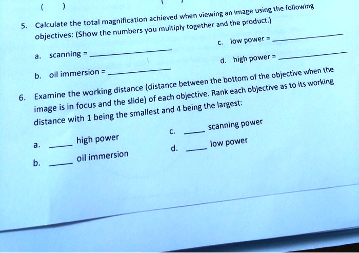 SOLVED:using the following when viewing an image Calculate the total ...