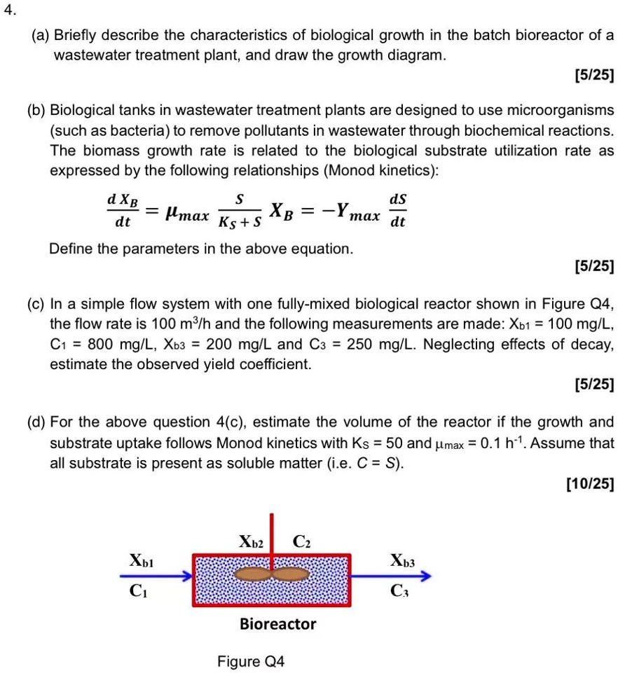 4. (a) Briefly describe the characteristics of biological growth in the ...