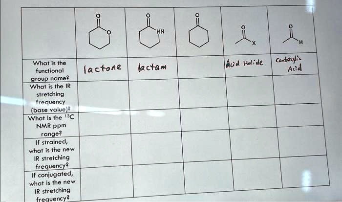 SOLVED: What is the functional lactone group name? What is the IR ...