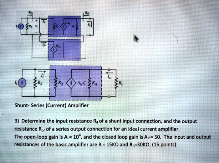 Rs Rif Aigli Rof R Shunt- Series (Current) Amplifier 3) Determine the input resistance Rif of a ...
