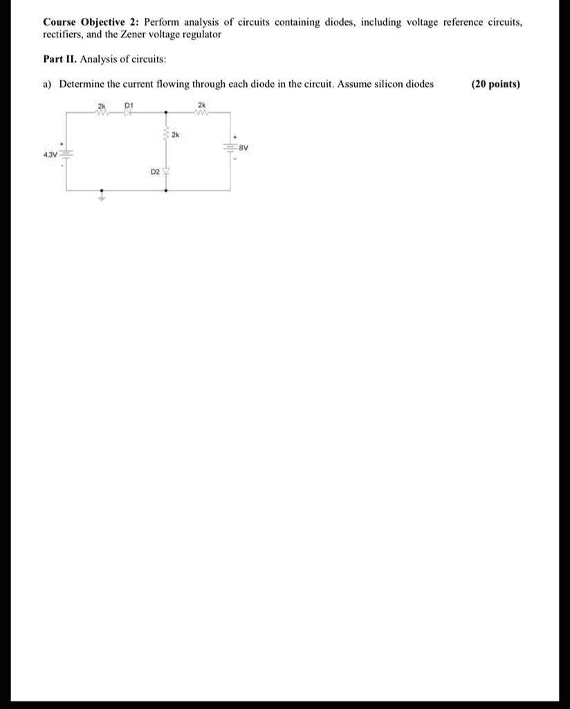 Solved Course Objective 2 Perform Analysis Of Circuits Containing