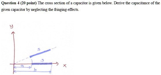 [GET ANSWER] Question 4 (20 point) The cross section of a capacitor is ...