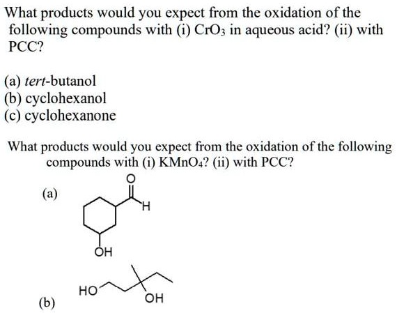 what products would you expect from the oxidation of the following ...
