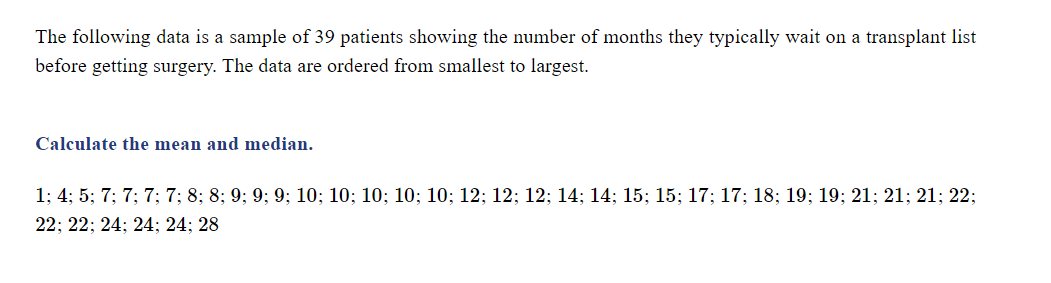 SOLVED: The following data is a sample of 39 patients showing the ...