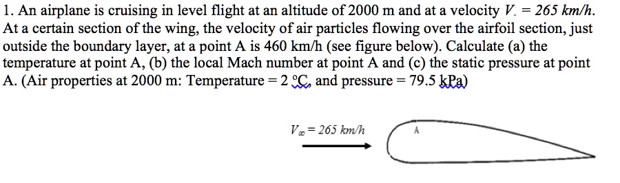 SOLVED: 1.An airplane is cruising in level flight at an altitude of ...