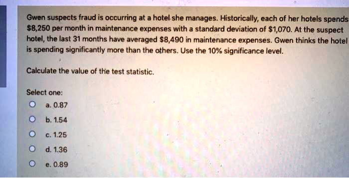 SOLVED: Gwen suspects fraud is occurring at a hotel she manages ...