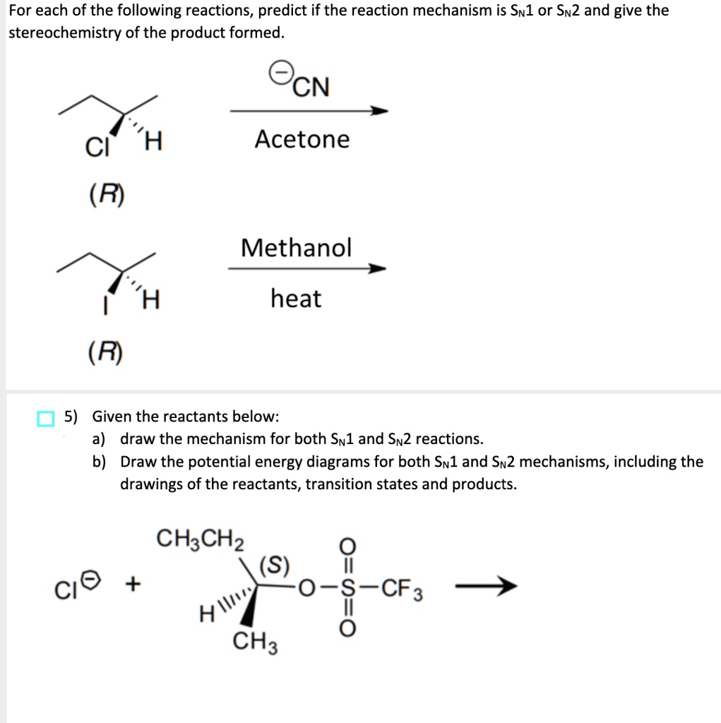 Solved For Each Of The Following Reactions Predict If The Reaction