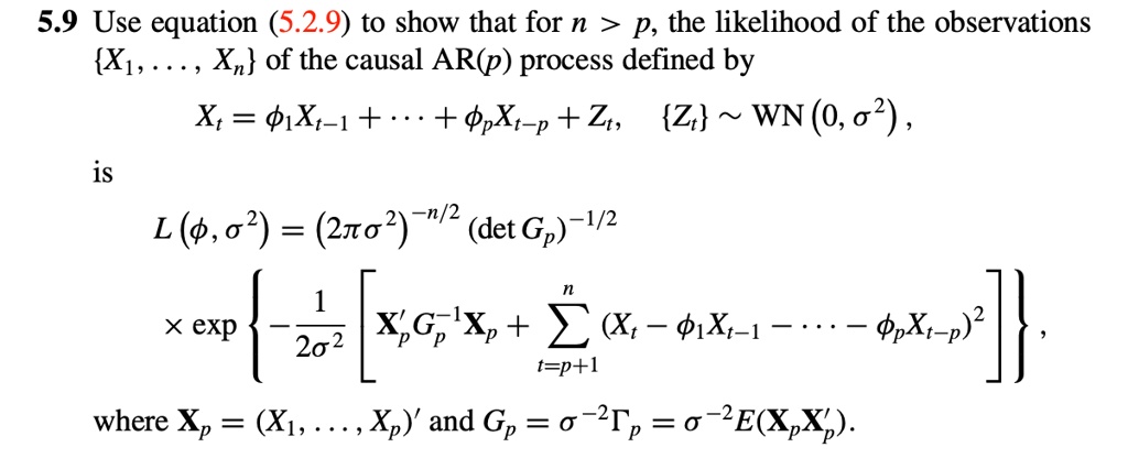 59 use equation 529 to show that for n p the likelihood of the ...