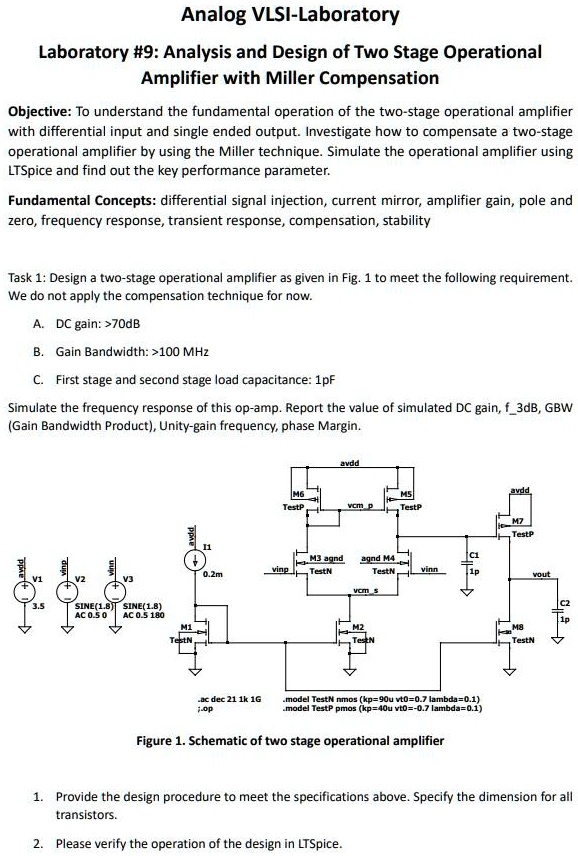 its ltspice analog vlsi laboratory laboratory 9analysis and design of two stage operational ...