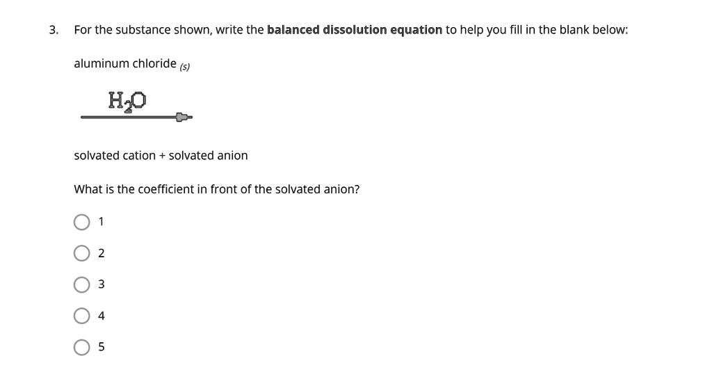 SOLVED: For the substance shown, write the balanced dissolution ...