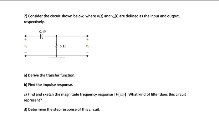 SOLVED: Consider the circuit shown below, where v(t) and v'(t) are defined as the input and ...