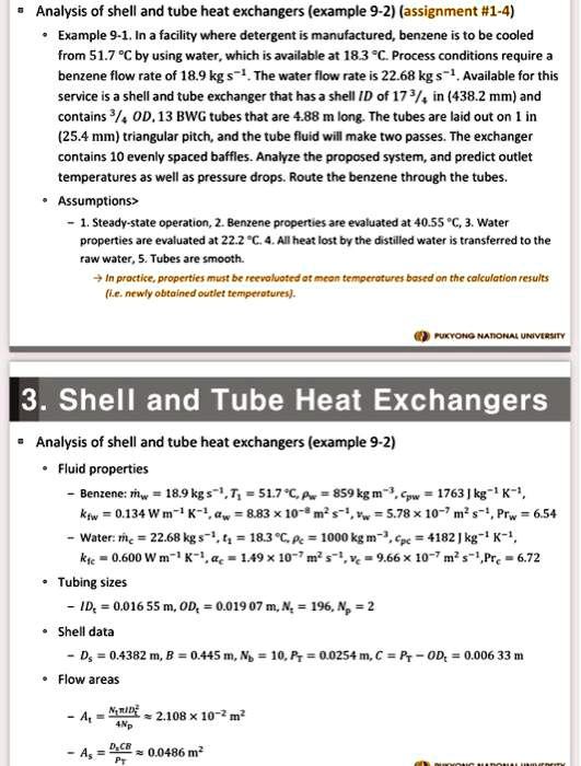 texts analysis of shell and tube heat exchangers example 9 2 assignment ...