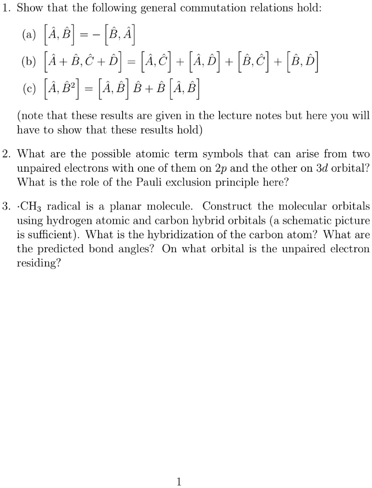 SOLVED: Show that the following general commutation relations hold: [A ...