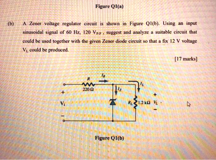 SOLVED: Text: Figure Q1(a) A Zener voltage regulator circuit is shown in Figure Q1(b). Using an ...