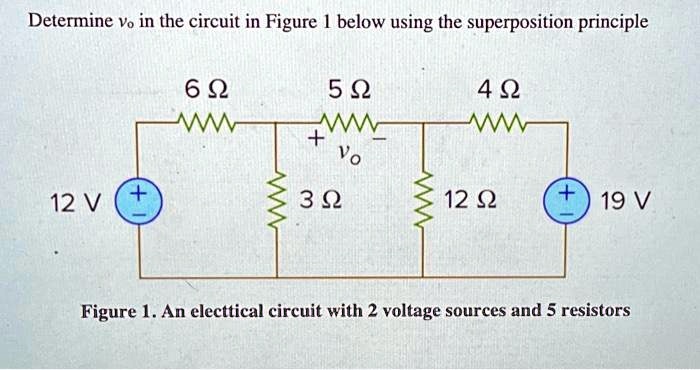 determine vo in the circuit in figure 1 below using the superposition principle 12v 6 5 vo 3 4 ...