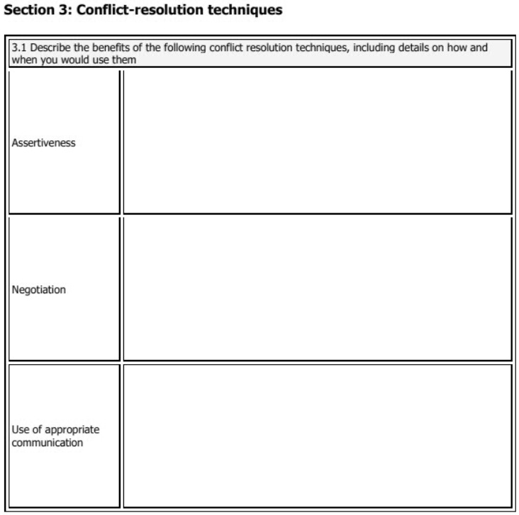 section 3 conflict resolution techniques 31 describe the benefits of ...