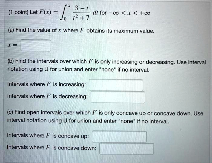 SOLVED: 3 _ t point) Let F(x) = k dt for ~0