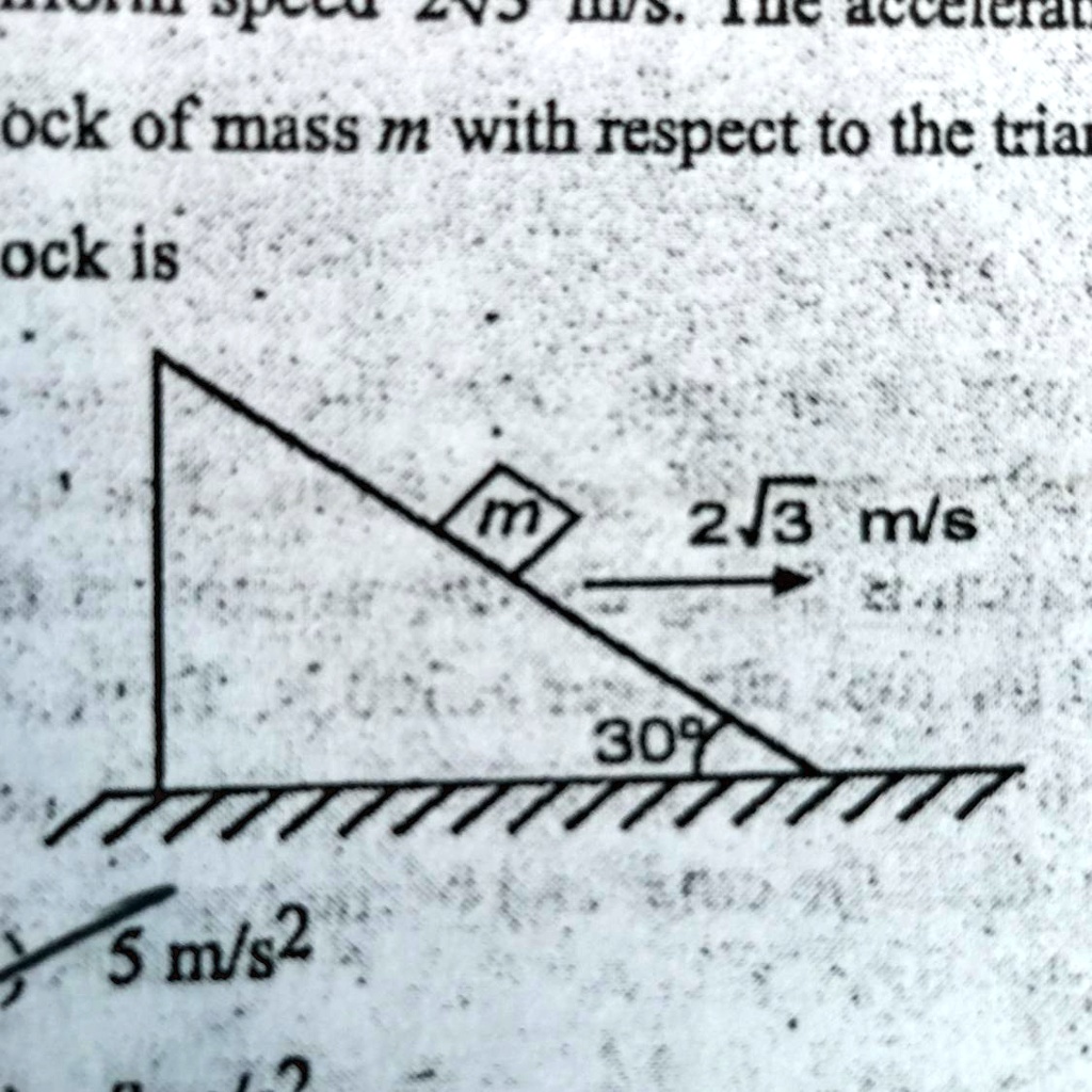 SOLVED: A block of mass m is placed on a smooth triangular block, as ...