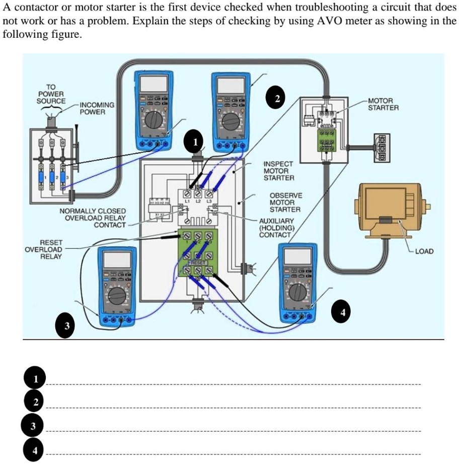 A contactor or motor starter is the first device checked when ...