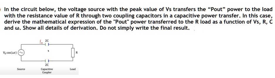 SOLVED: In the circuit below,the voltage source with the peak value of ...