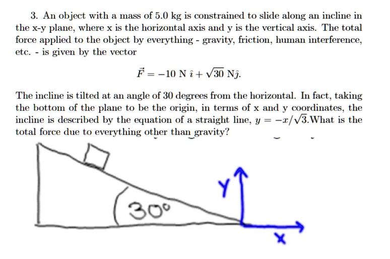3. An object with a mass of 5.0 kg is constrained to slide along an ...
