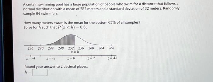 A certain swimming pool has a large population of people who swim for a ...