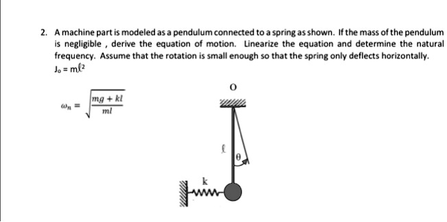 2. A machine part is modeled as a pendulum connected to a spring as ...